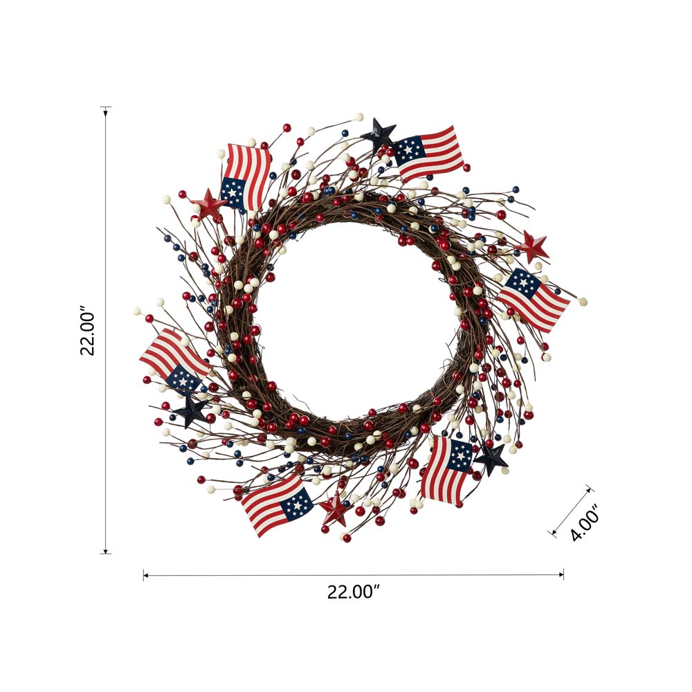 [OFFICIAL] Glitzhome 22"D Patriotic/Americana Flag and Berry Wreath