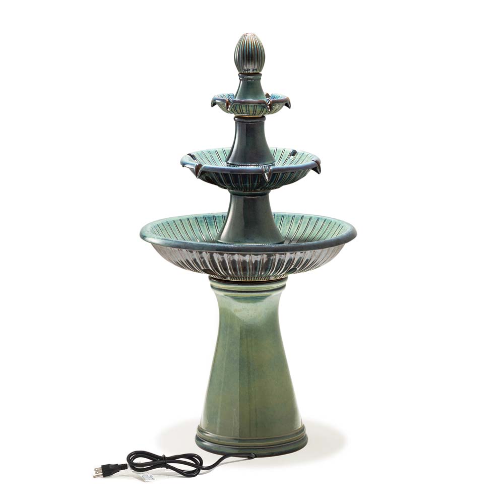 [OFFICIAL] Glitzhome 45.25"H Oversized Turquoise 3-Tier Ceramic Outdoor ...
