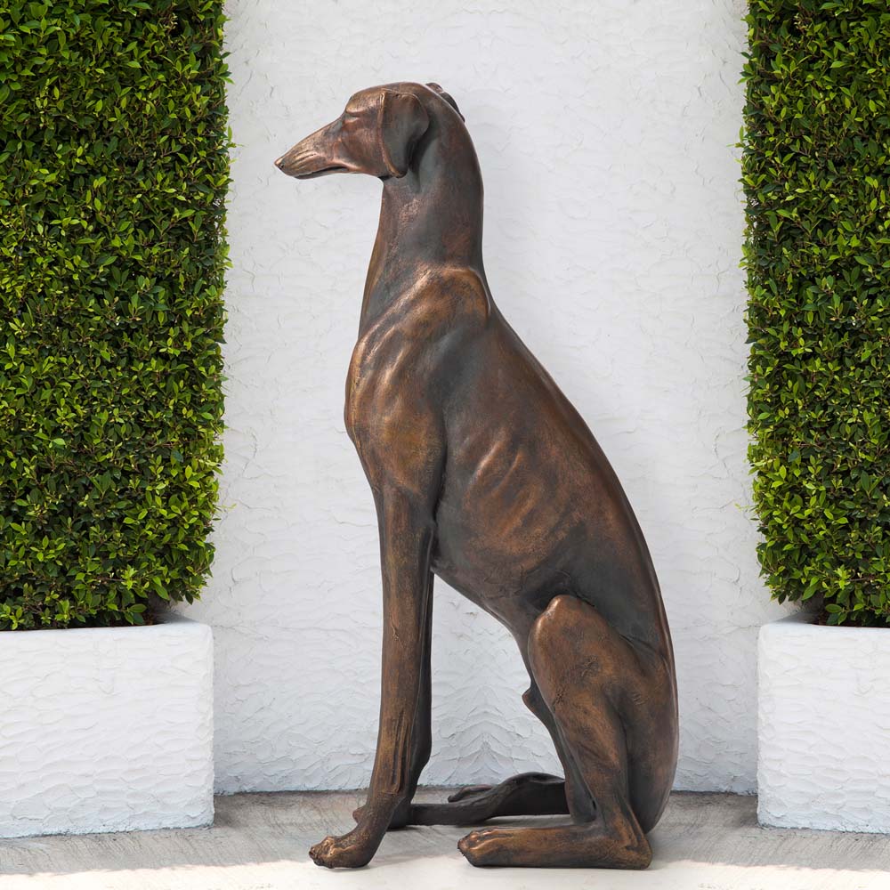 [OFFICIAL] Glitzhome 30.25"H MGO Sitting Greyhound Dog Statue, Set of 2