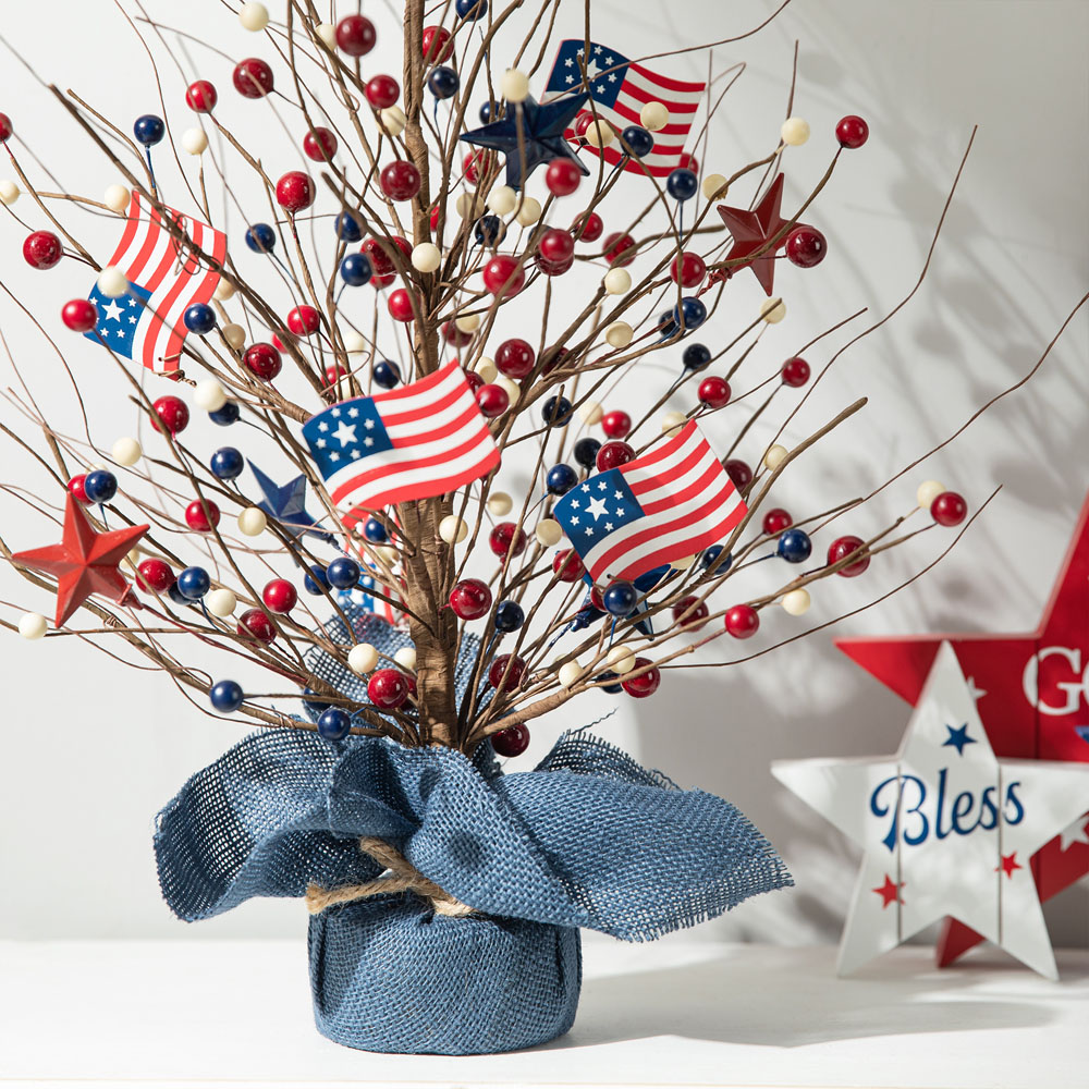 [OFFICIAL] Glitzhome 20"H Patriotic/Americana Berry Table Tree
