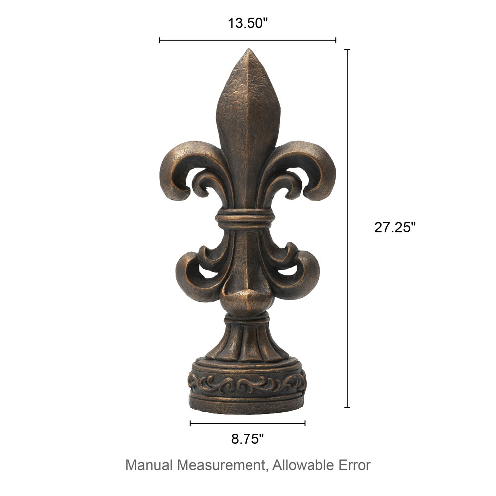 [OFFICIAL] Glitzhome 27.25"H MgO Bronze Standing Fleur De Lis Garden Statue
