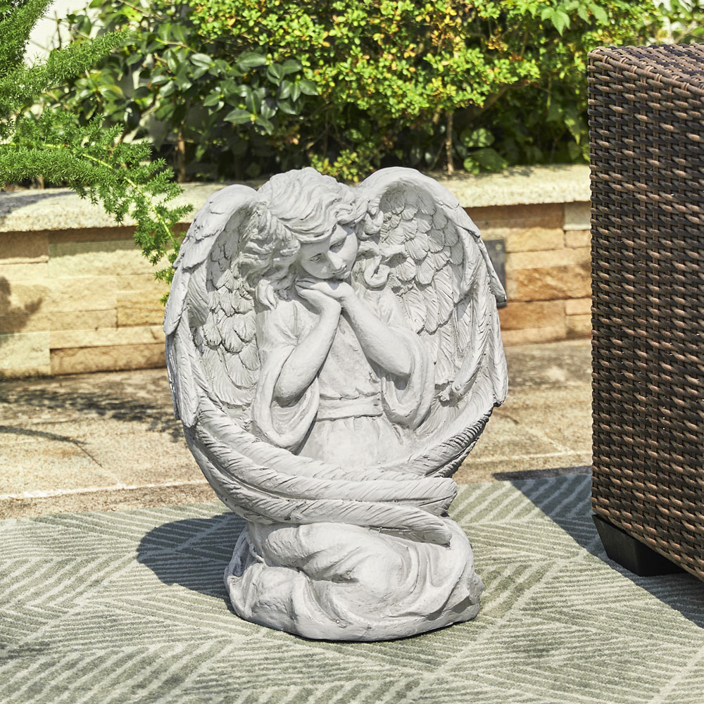 [OFFICIAL] Glitzhome 19''H MgO Kneeling Angel Garden Statue