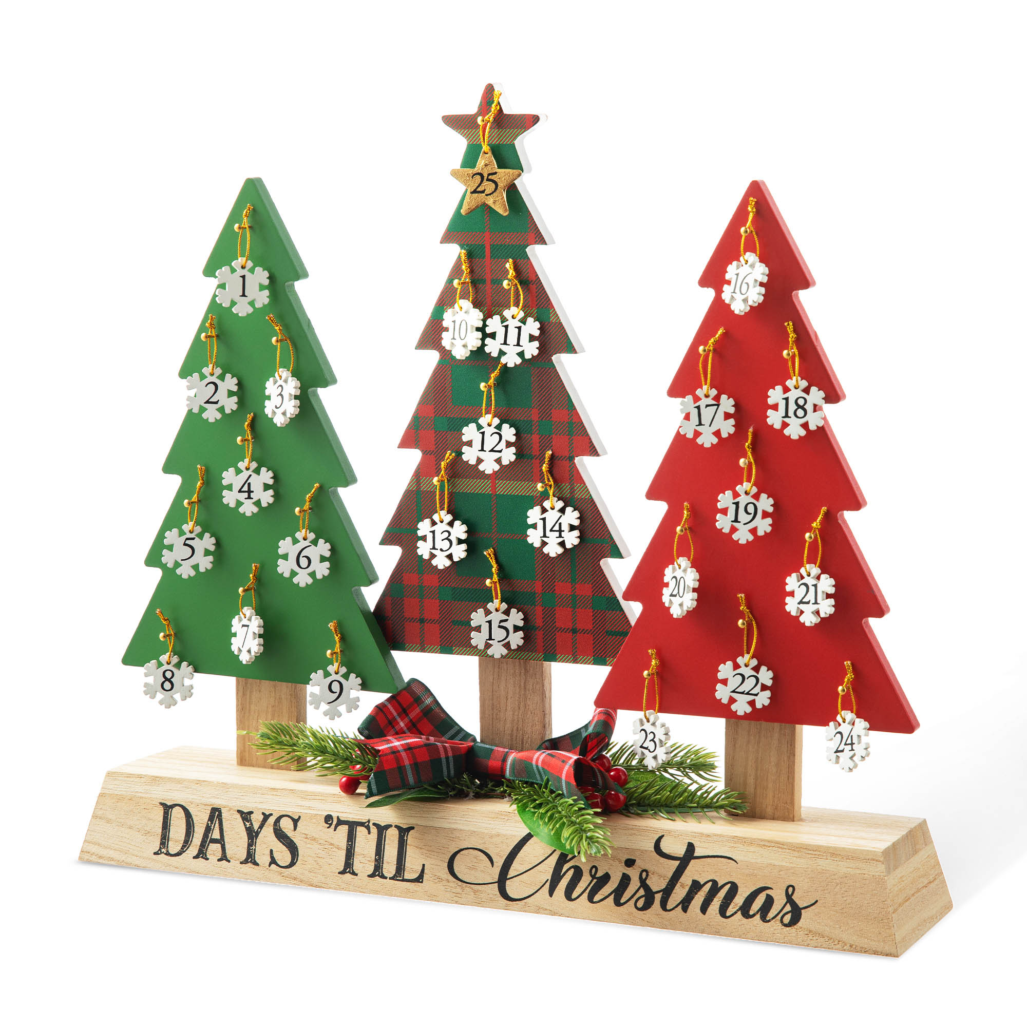 [OFFICIAL] Glitzhome 14"L Wooden Christmas Tree Countdown Calendar Décor