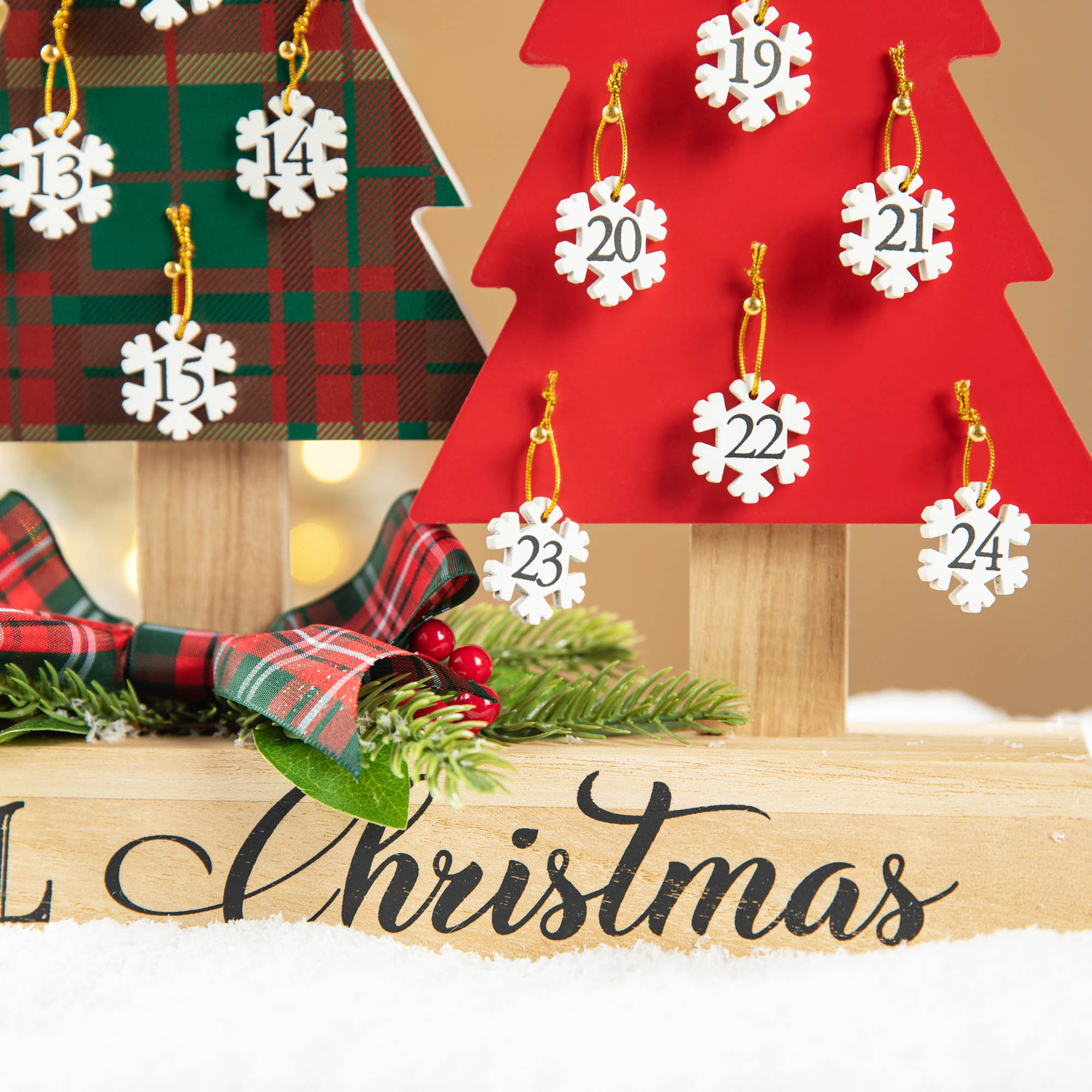 [OFFICIAL] Glitzhome 14"L Wooden Christmas Tree Countdown Calendar Décor