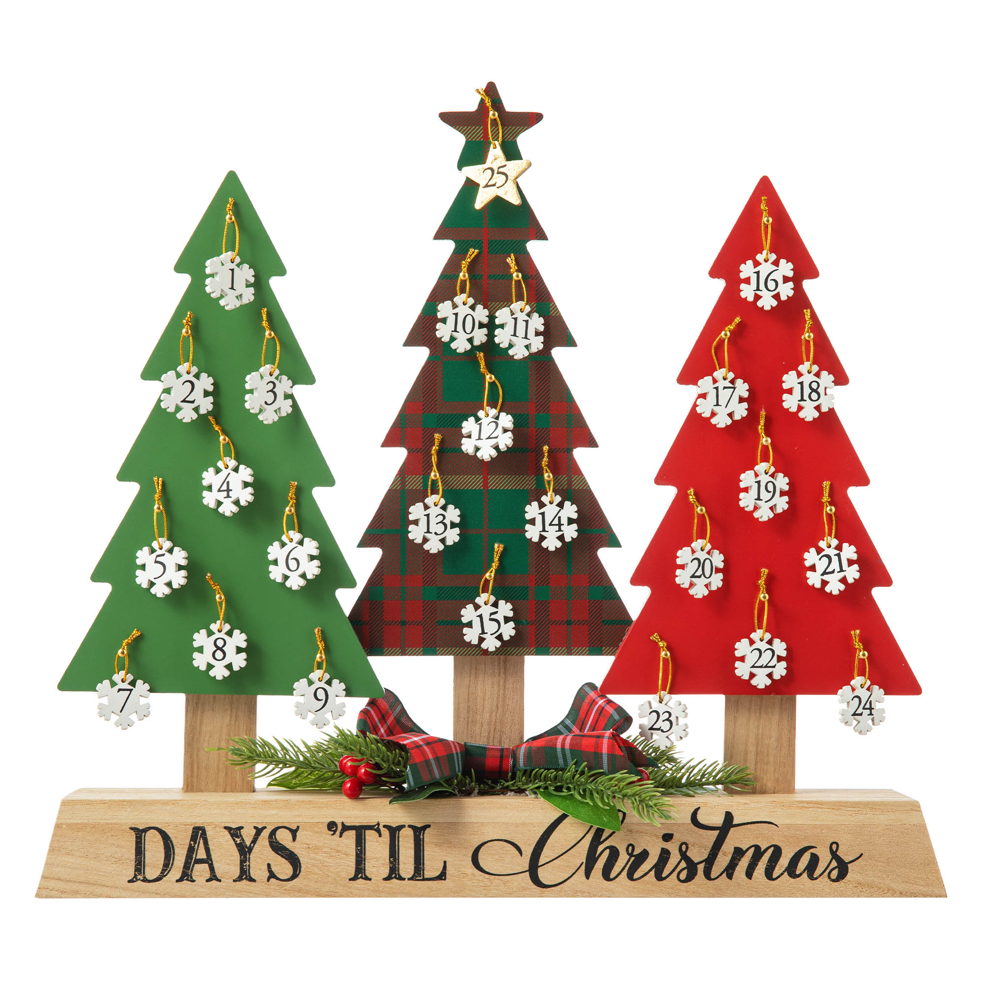 [OFFICIAL] Glitzhome 14"L Wooden Christmas Tree Countdown Calendar Décor