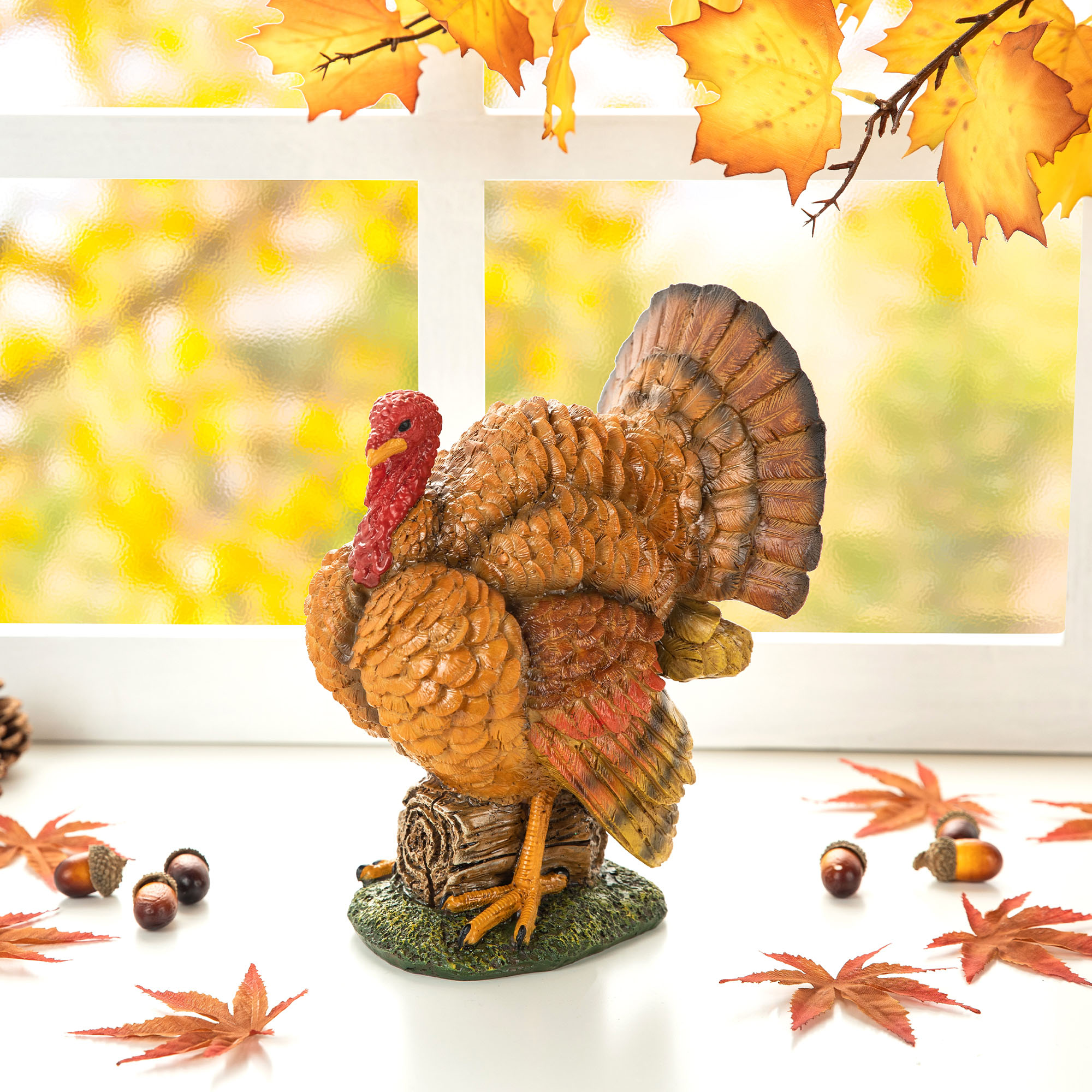 [OFFICIAL] Glitzhome 9.5"H Thanksgiving Resin Turkey Table Decor