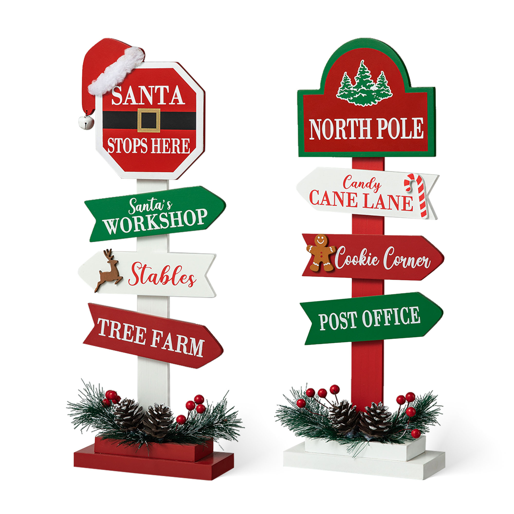 [OFFICIAL] Glitzhome 16.5"H Set of 2 Christmas Wooden Sign Table Décor