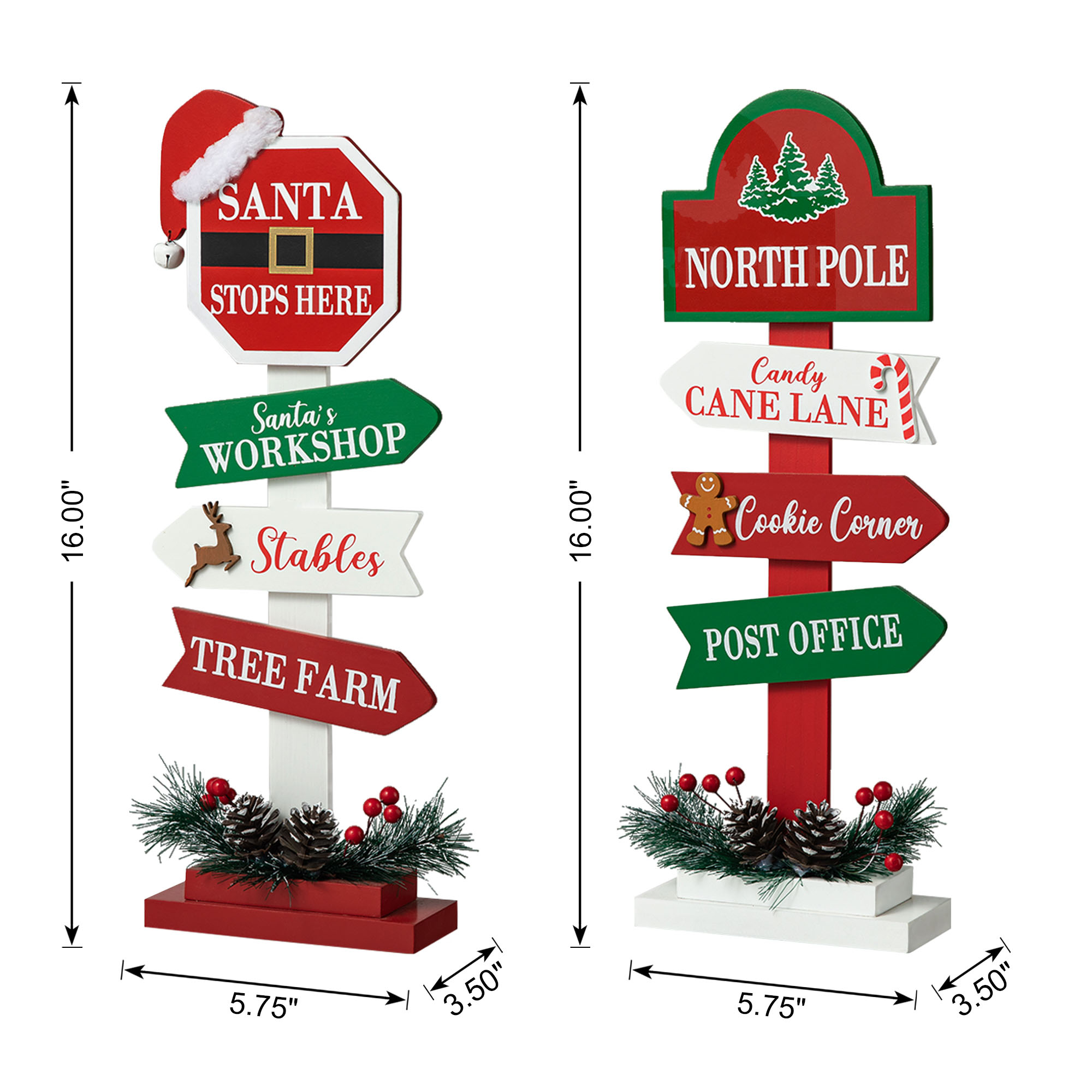 [OFFICIAL] Glitzhome 16.5"H Set of 2 Christmas Wooden Sign Table Décor
