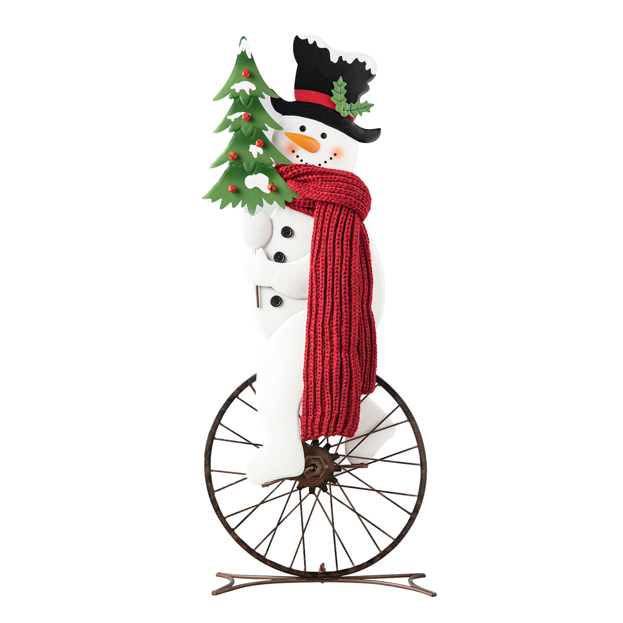 [OFFICIAL] Glitzhome 32"H Metal Snowman Riding Bike Porch Decor