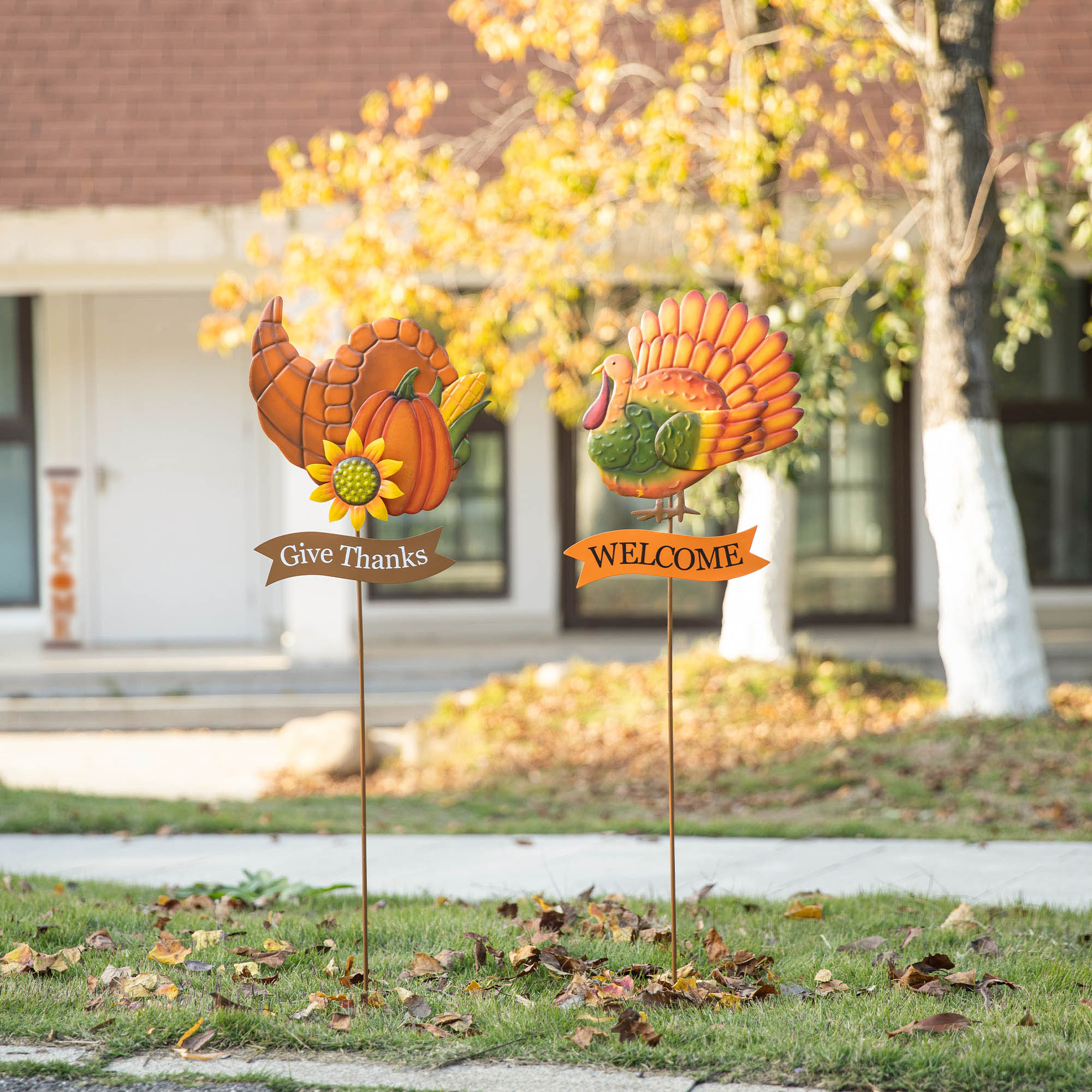 [OFFICIAL] Glitzhome 36.25"H Set of 2 Thanksgiving Metal Turkey and ...