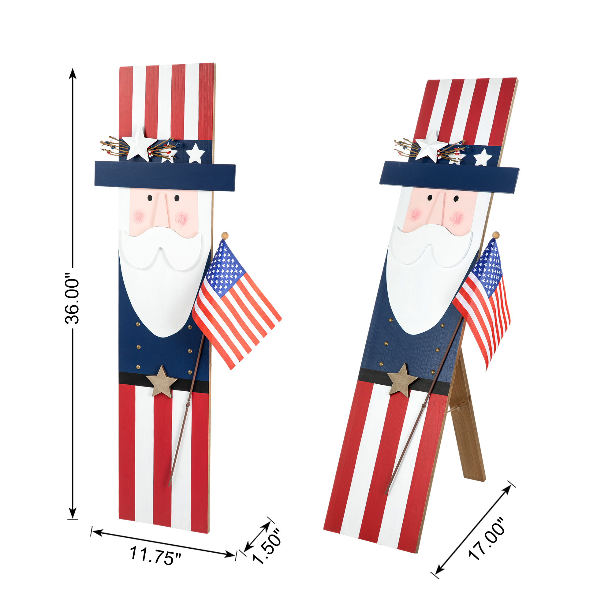 [OFFICIAL] Glitzhome 36"H Patriotic Americana Wooden Uncle Sam Porch Decor