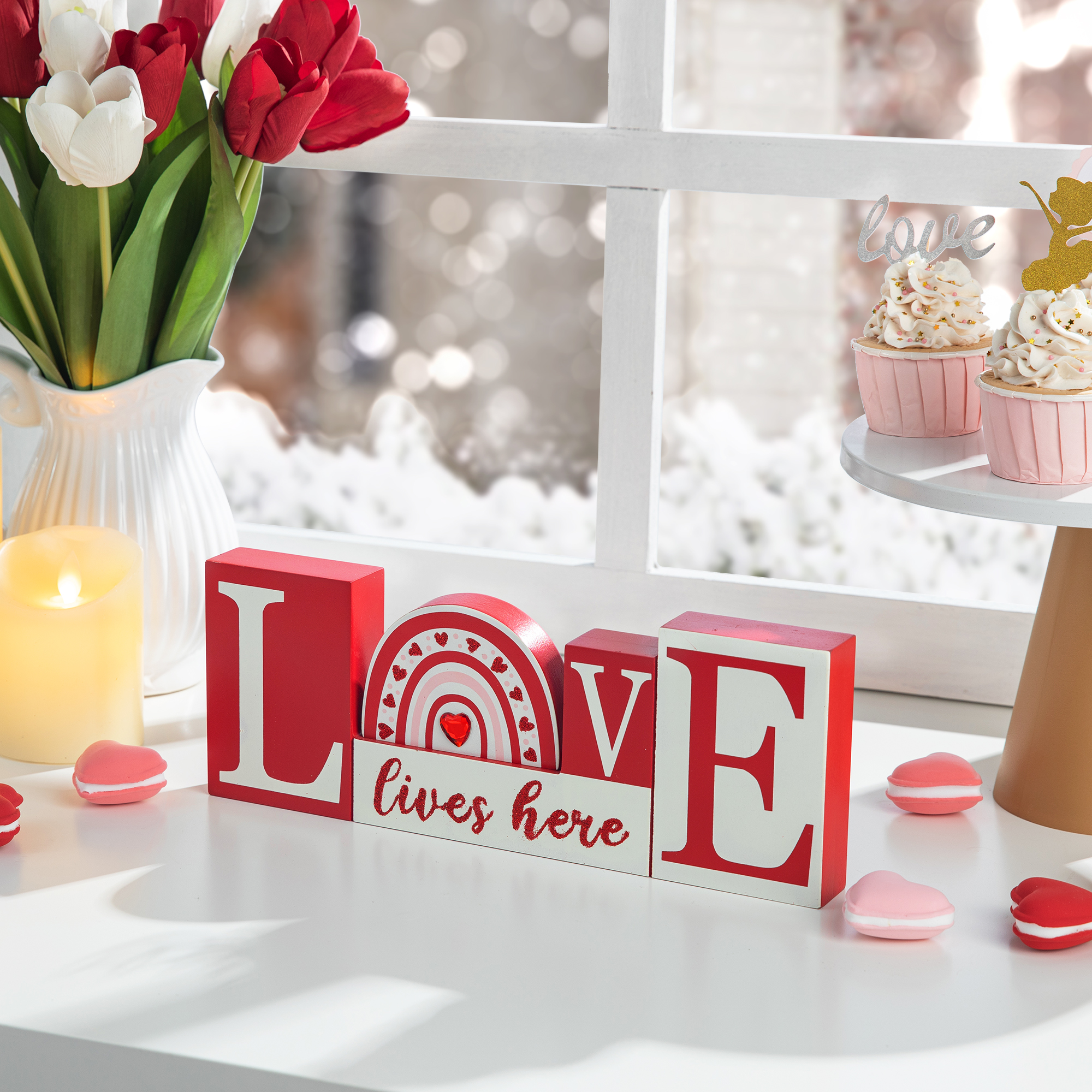 [OFFICIAL] Glitzhome 11.75"H Valentine's Wooden LOVE Table Decor
