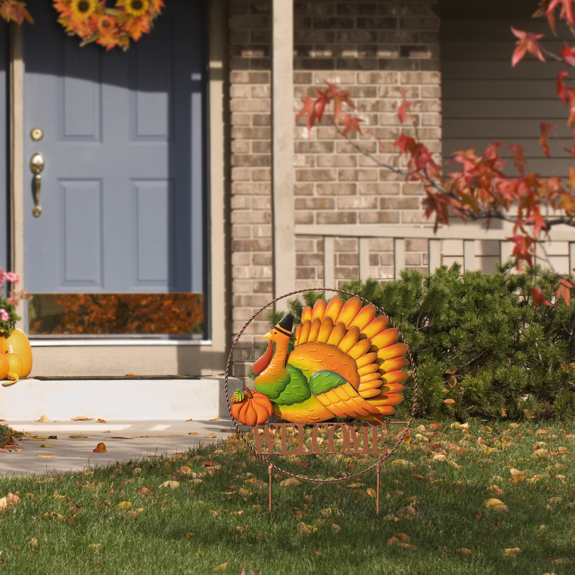 [OFFICIAL] Glitzhome 30"H Thanksgiving Metal WELCOME Turkey Yard Stake ...