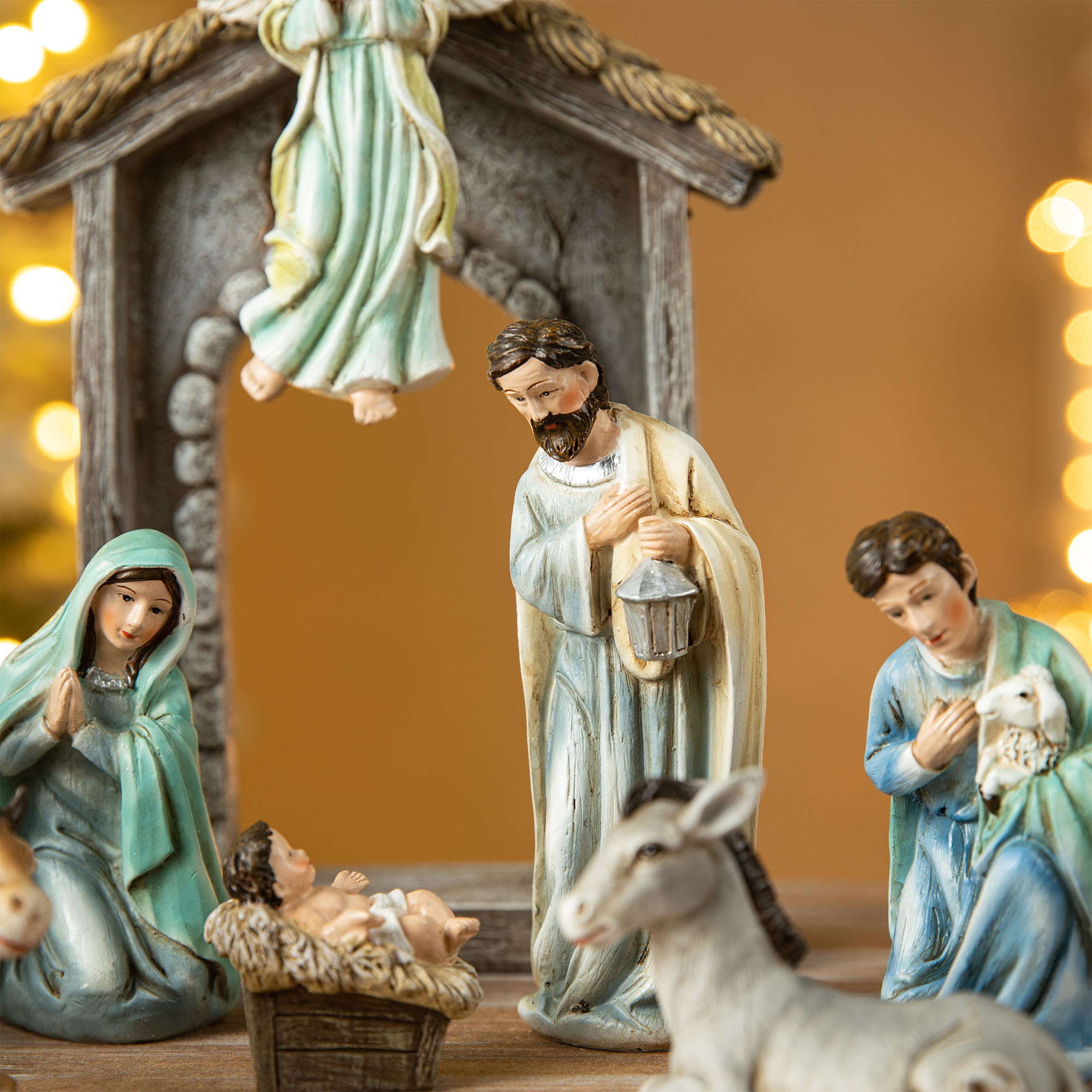 [OFFICIAL] Glitzhome 11pcs Deluxe Blue Resin Nativity Figurine Set (KD)