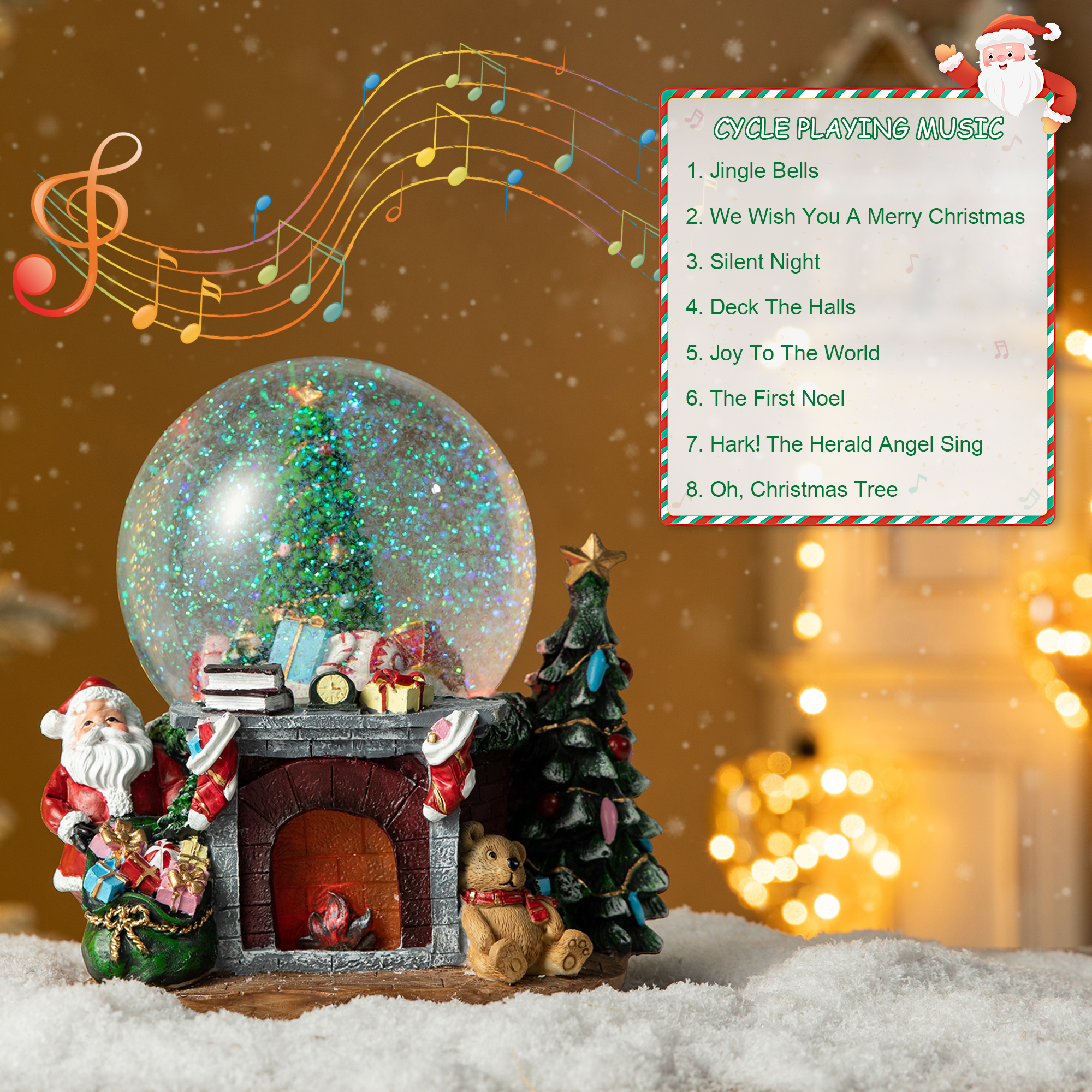 [OFFICIAL] Glitzhome 120mm Christmas Resin Lighted Musical Christmas ...